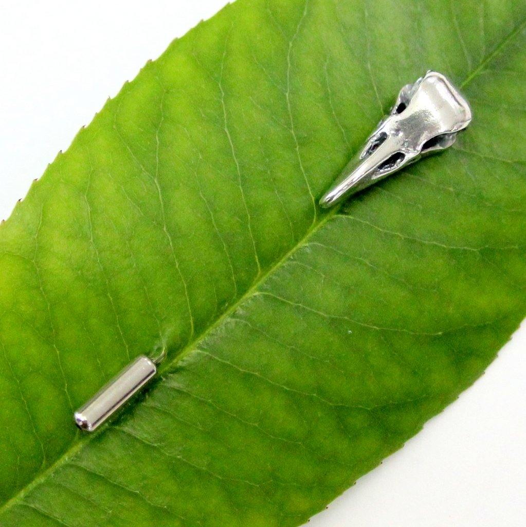 Sterling Silver Raven Skull Ascot Pin – Moon Raven Designs