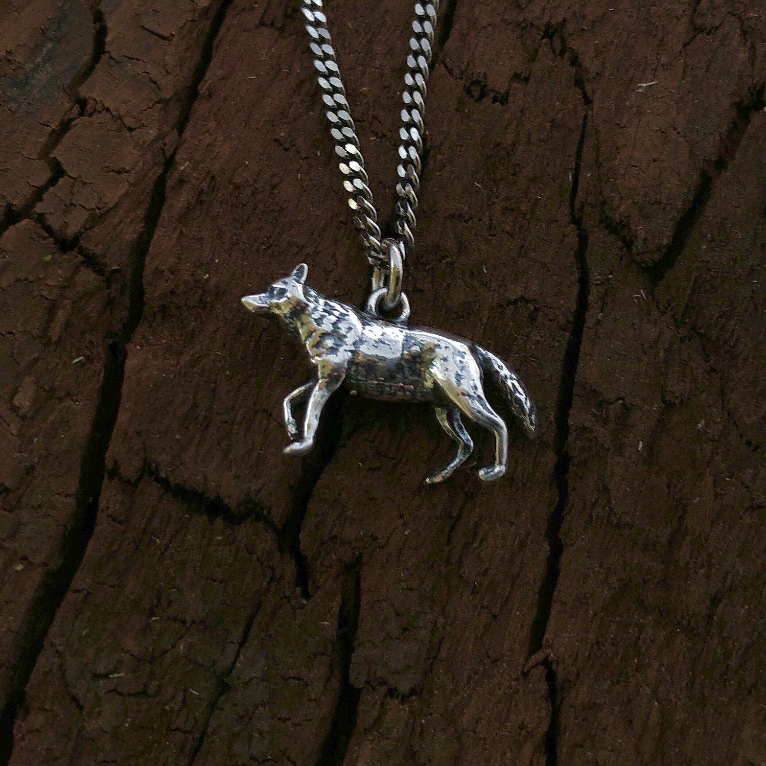 3D Grey Wolf Necklace Sterling Silver – Moon Raven Designs